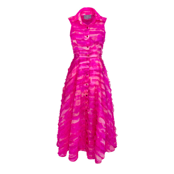 Alice Midi Dress- Hot Pink Eyelash – Michelle Farmer