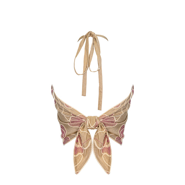 Sassy Triangle Top - Beige/Pink Floral – Michelle Farmer