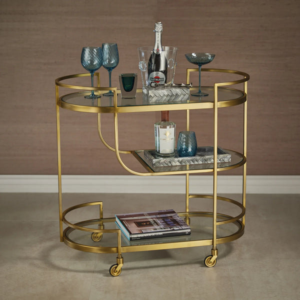 The Claridge Bar Cart-Gold – Michelle Farmer